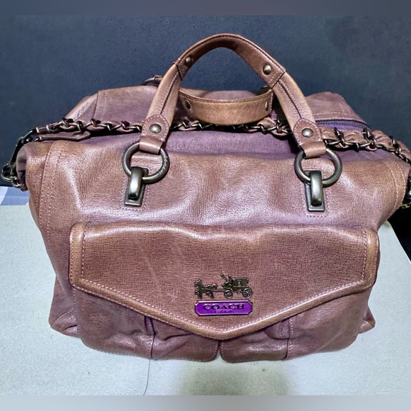Coach | Bags | Coach Madison Audrey Purse Creed F982 4329 In Eggplant ...